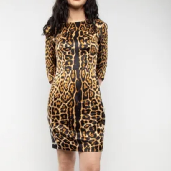 Yves Saint Laurent | Dresses | Yves Saint Laurent Silk Leopard Dress ...